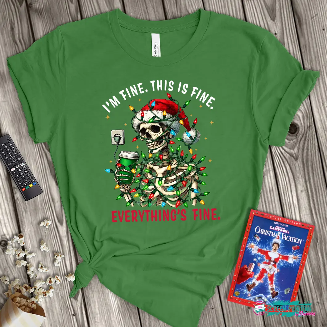 I'm Fine Skeleton - Screen Printing by Bauers