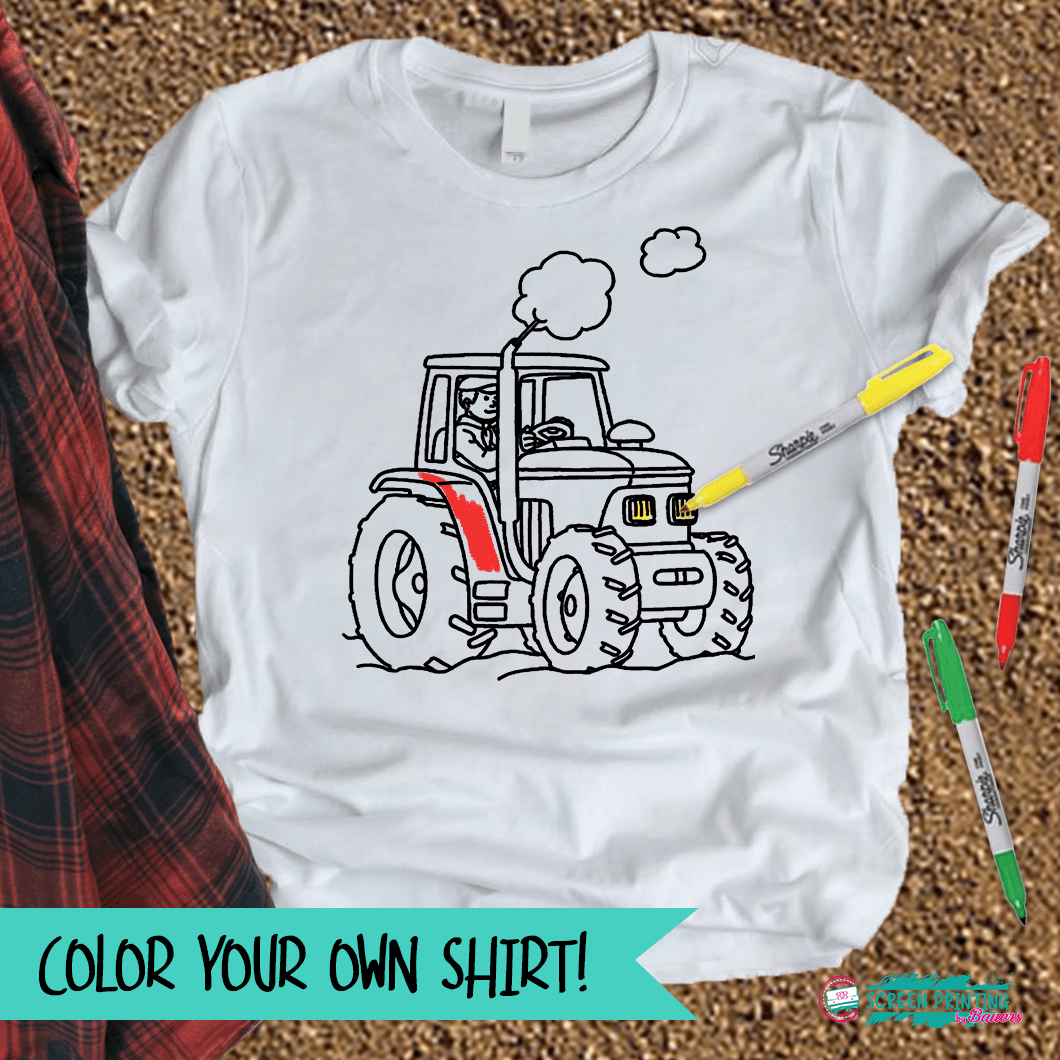 Color Your Own - Tractor - Screen Printing by Bauers